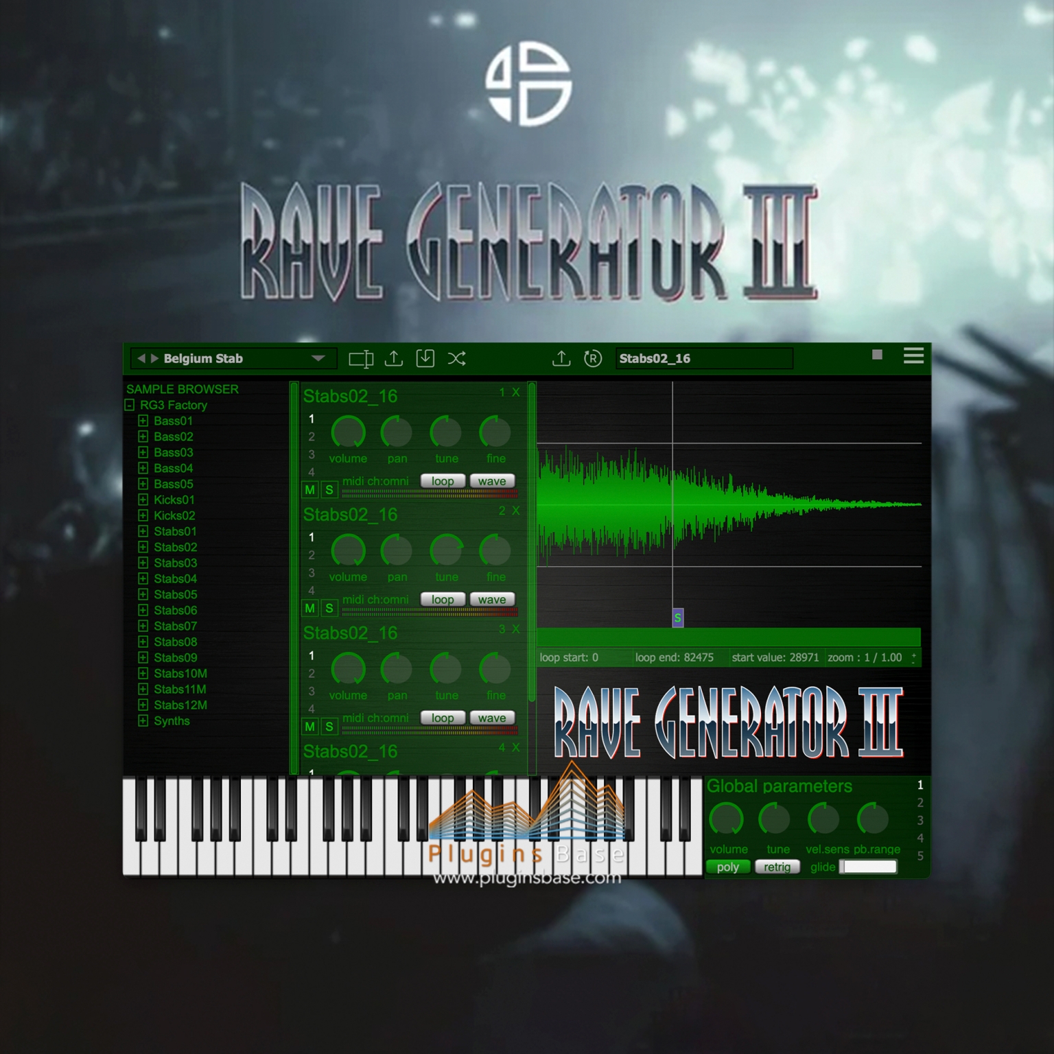 复古采样合成器插件 Audio Blast Rave Generator 3 v3.0.0.1 [WiN+MAC] - PluginsBase