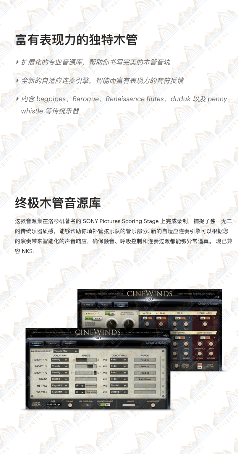 3套影视木管音源 Cinesamples CineWinds Pro / Core / Monster Low Winds KONTAKT 编曲音色库 - 插件基地